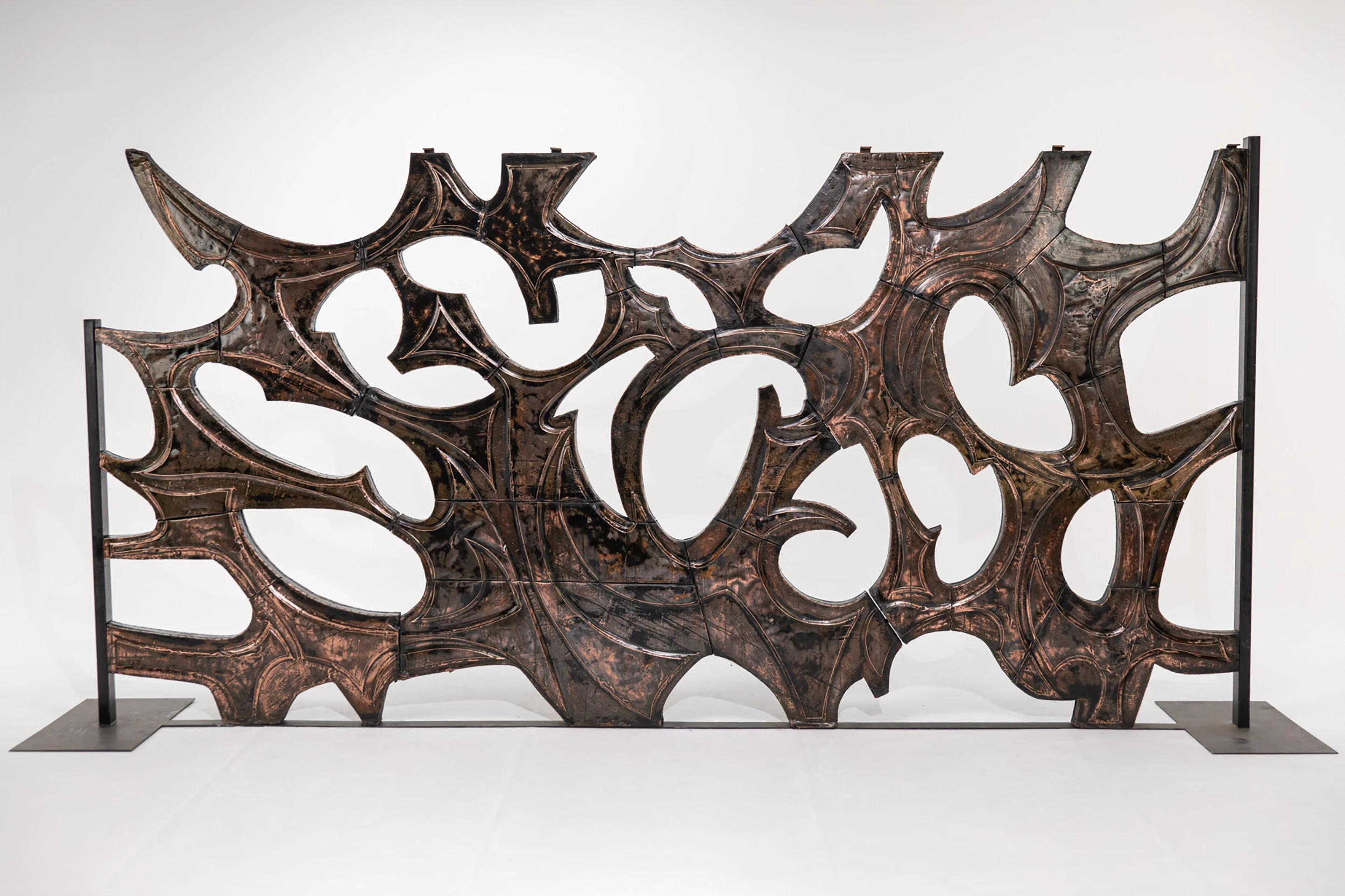 Deux Claustras En Cuivre Estampé Galerie Canavèse